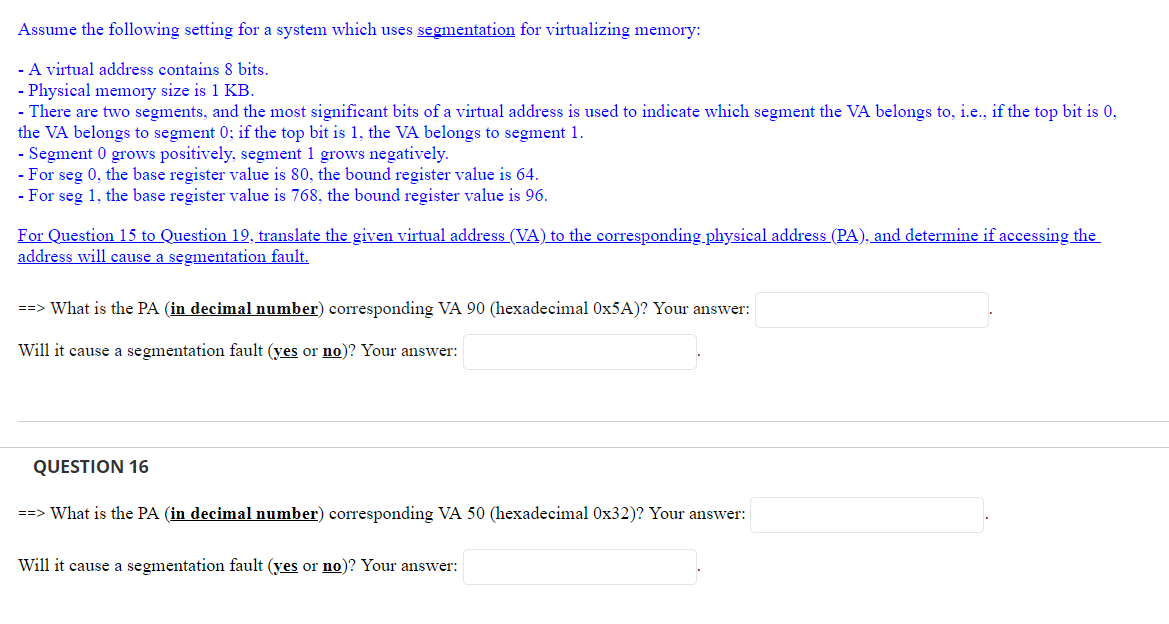 Solved Assume the following setting for a system which uses | Chegg.com