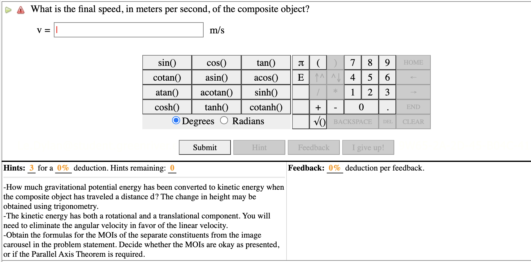 Solved (7\%) Problem 11: An L×W rectangular block of | Chegg.com