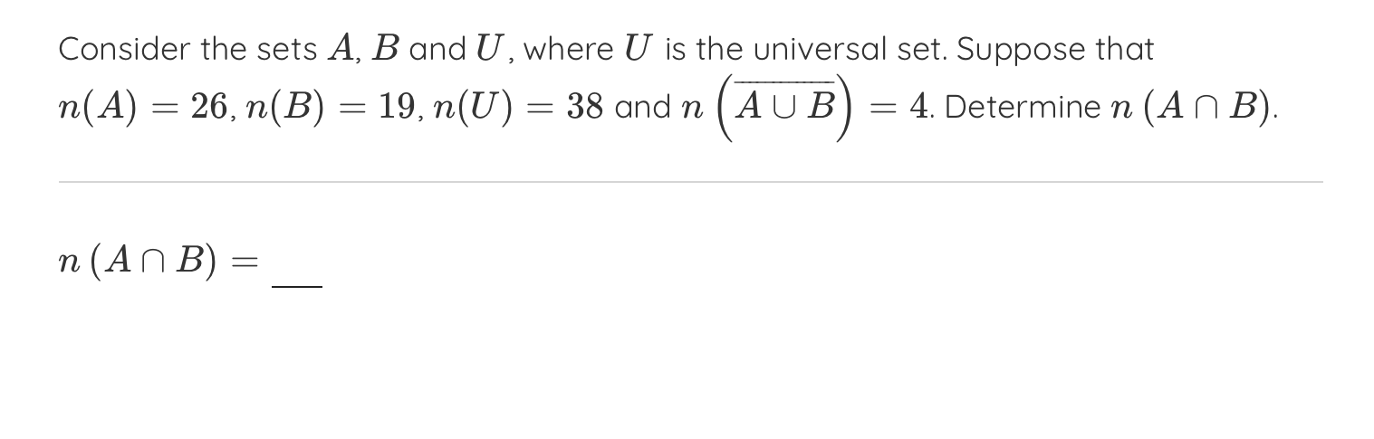 Solved Consider the sets \\( A, B \\) and \\( U \\), where | Chegg.com