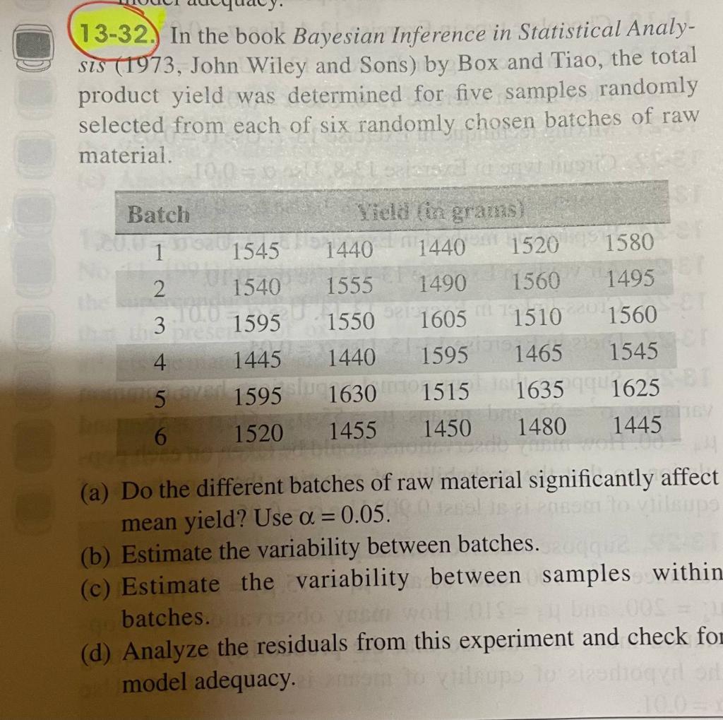 Solved 13-32. In the book Bayesian Inference in Statistical | Chegg.com