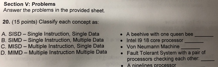 Solved Section V: Problems Answer the problems in the | Chegg.com