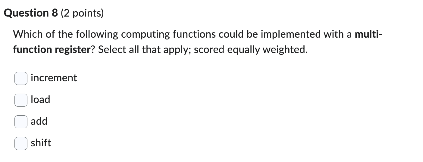 Solved Which of the following computing functions could be | Chegg.com