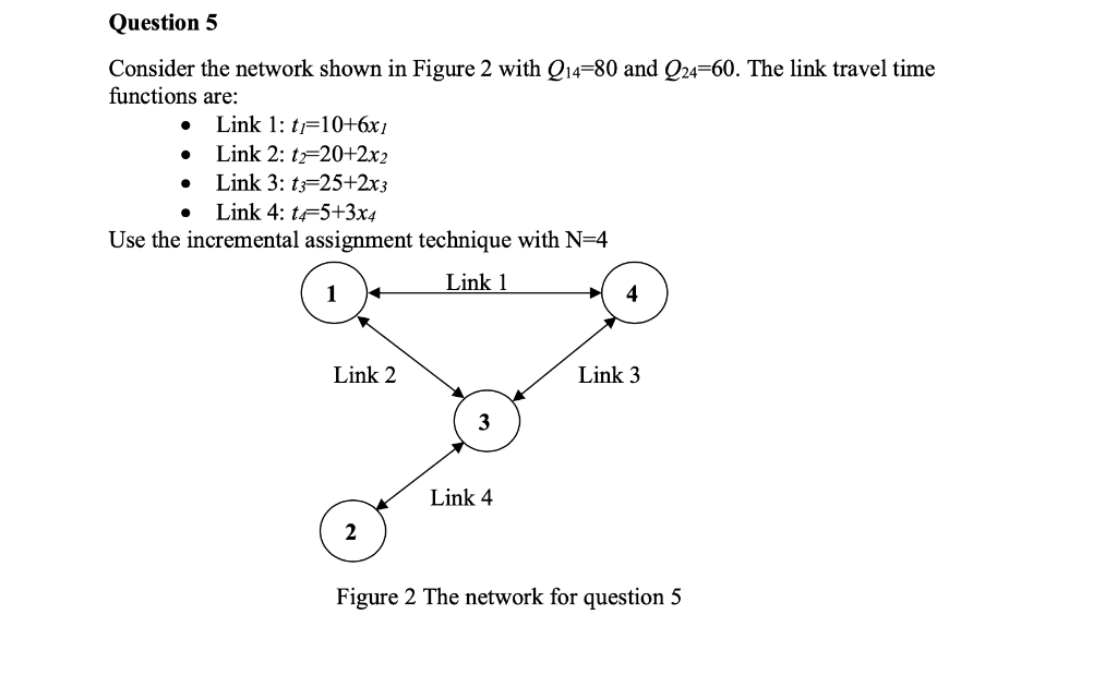 Solved Consider the network shown in Figure 2 with Q14=80 | Chegg.com