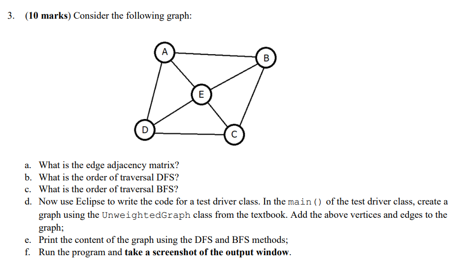 Solved 3. (10 marks) Consider the following graph: a. What | Chegg.com