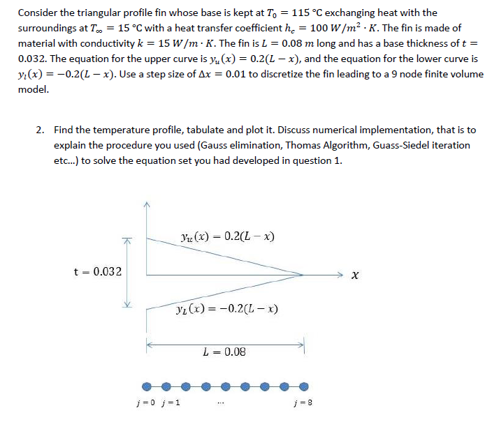 Solved Consider the triangular profile fin whose base is | Chegg.com