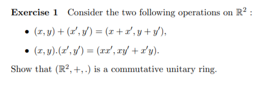 Solved Exercise 1 Consider the two following operations on | Chegg.com