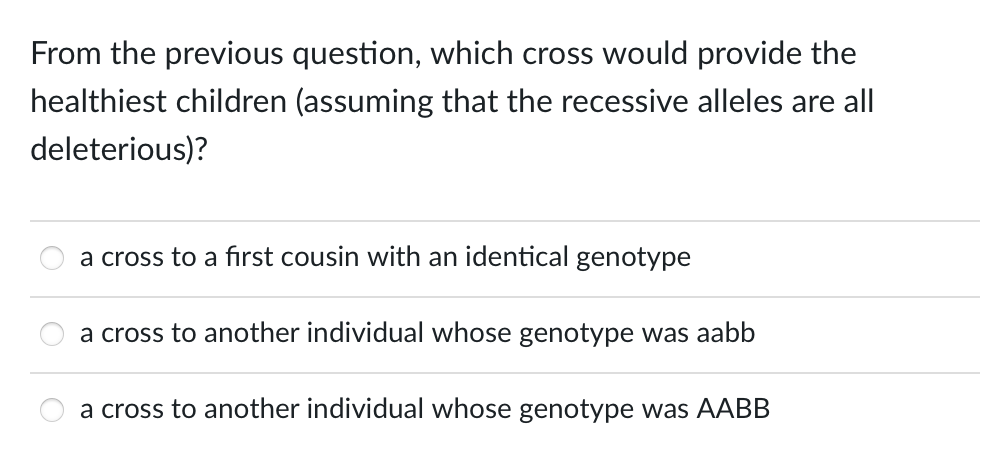 Solved For an individual who is AaBb, which cross would lead | Chegg.com