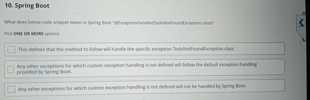 Solved Spring BootWhat does below code snippet mean in | Chegg.com
