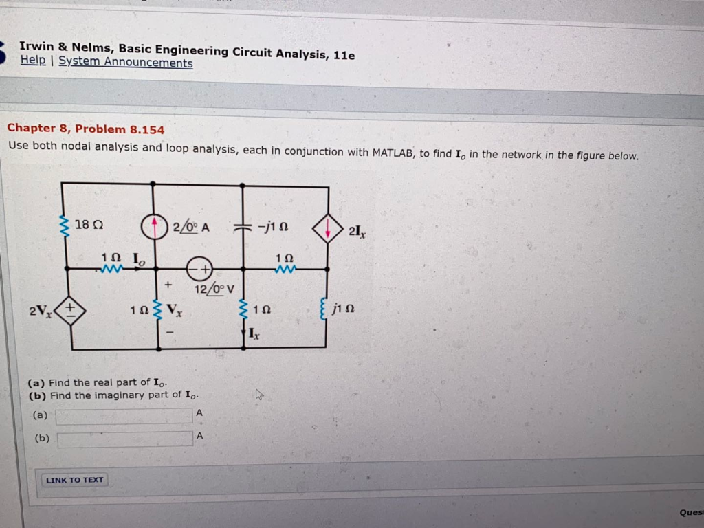 Solved Irwin &Nelms, Basic Engineering Circuit Analysis, 11e | Chegg.com