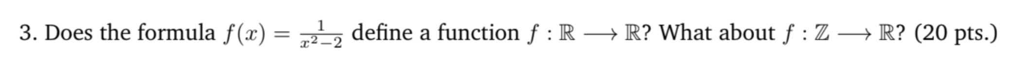 Solved 3. Does the formula f(x)=x2−21 define a function | Chegg.com