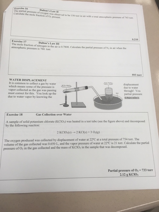 Solved The partial pressure of oxygen was observed to be 156 | Chegg.com