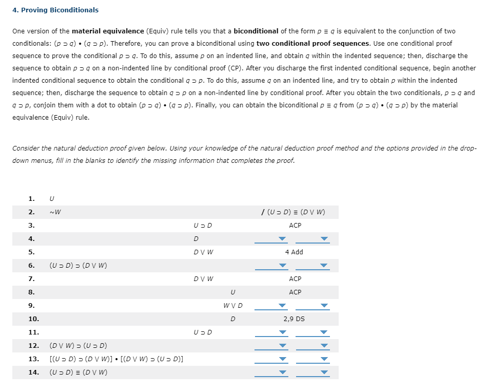 4. Proving Biconditionals One version of the material | Chegg.com