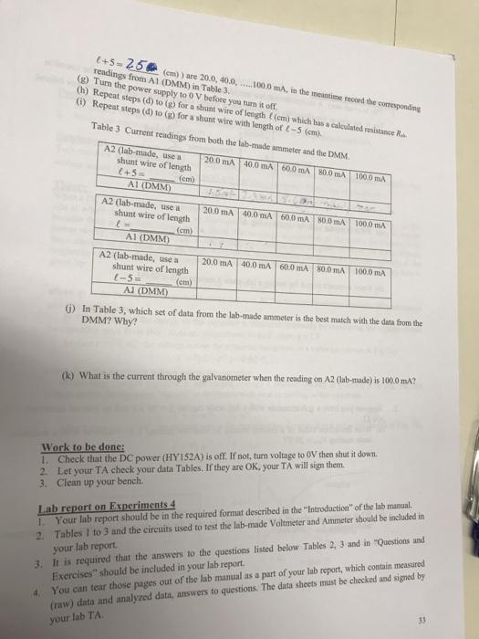 Solved 1+5-25e(cm) ) are 200, 400, readings from Al (DMM) in | Chegg.com