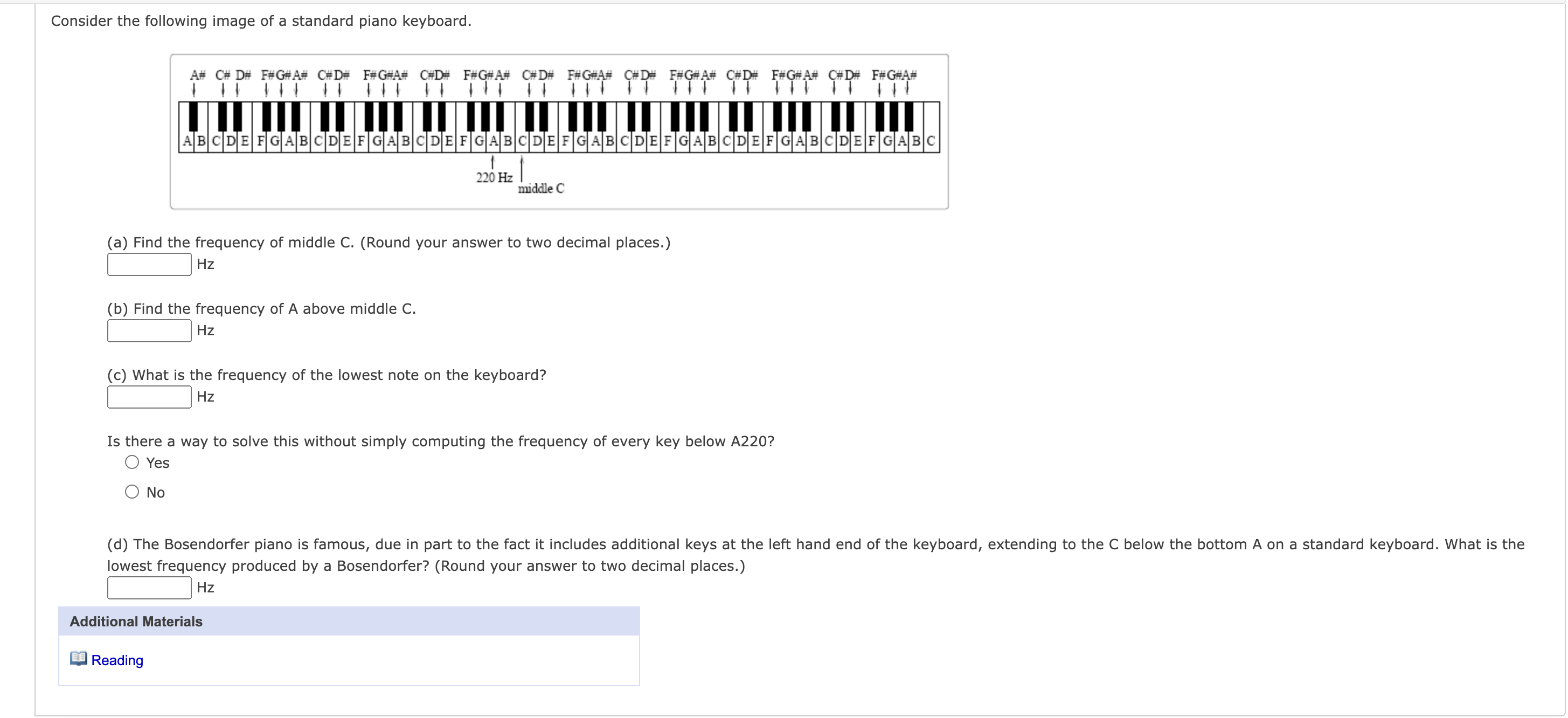 Solved Consider the following image of a standard piano | Chegg.com