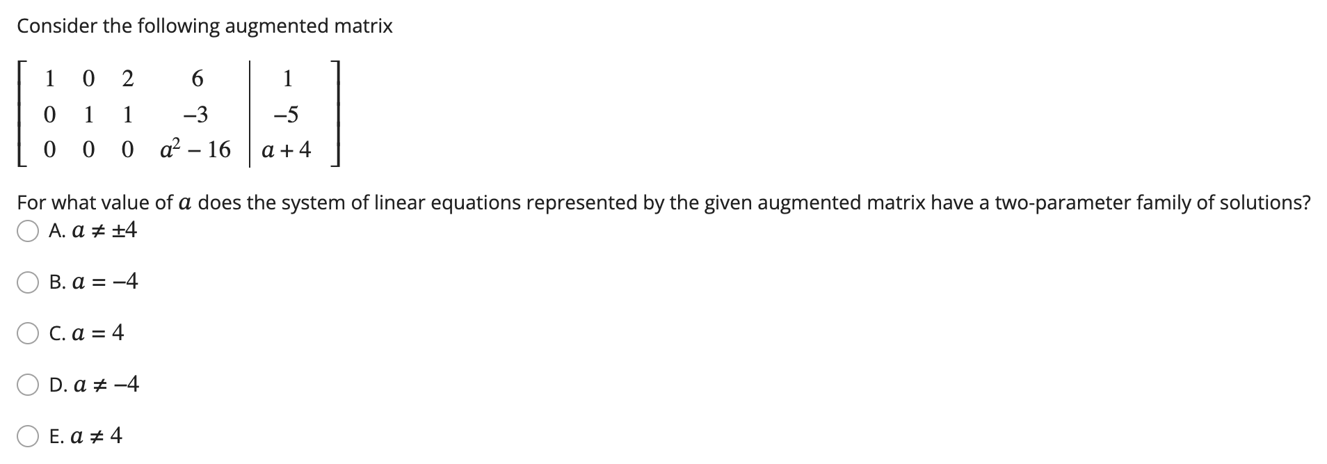 Solved Consider the system of linear equations: | Chegg.com