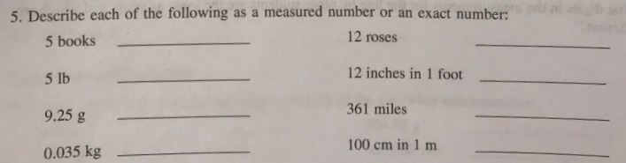 Solved 5. Describe each of the following as a measured | Chegg.com
