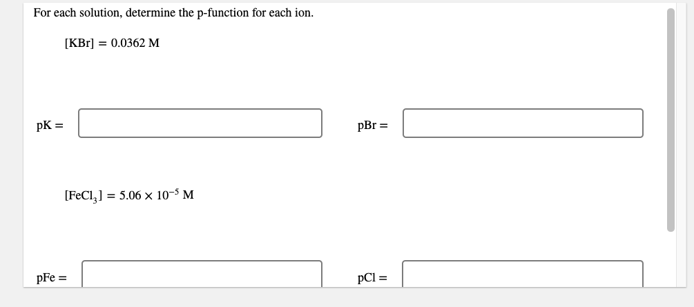 Solved For each solution, determine the p-function for each | Chegg.com
