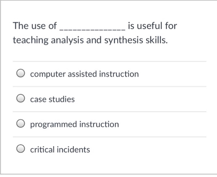 Solved The use of is useful for teaching analysis and | Chegg.com