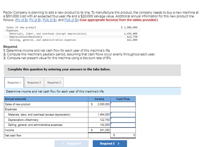 Solved Expenses Factor Company is planning to add a new | Chegg.com