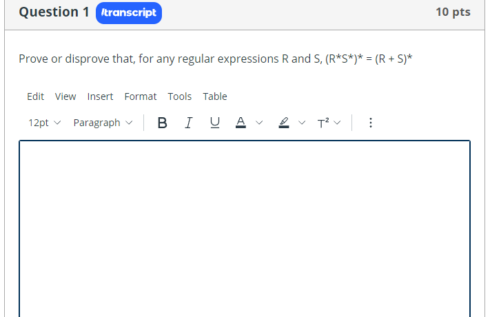 Solved Question 110 ptsProve or disprove that, for any | Chegg.com Solved Question 110 ptsProve or disprove that, for any | Chegg.com