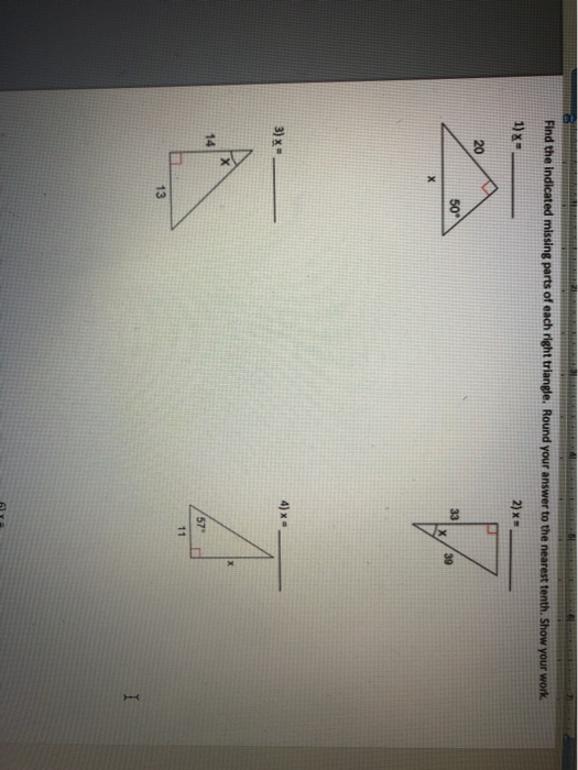 Solved Find the indicated missing parts of each right | Chegg.com
