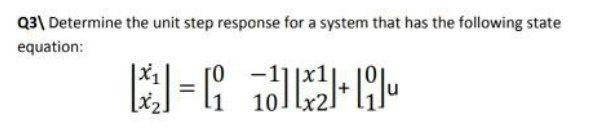 Solved Q3\ Determine the unit step response for a system | Chegg.com