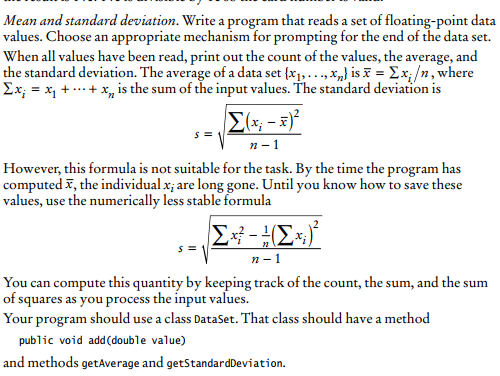 Solved Mean and standard deviation. Write a program that | Chegg.com
