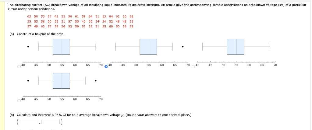 Solved The alternating current (AC) breakdown voltage of an | Chegg.com