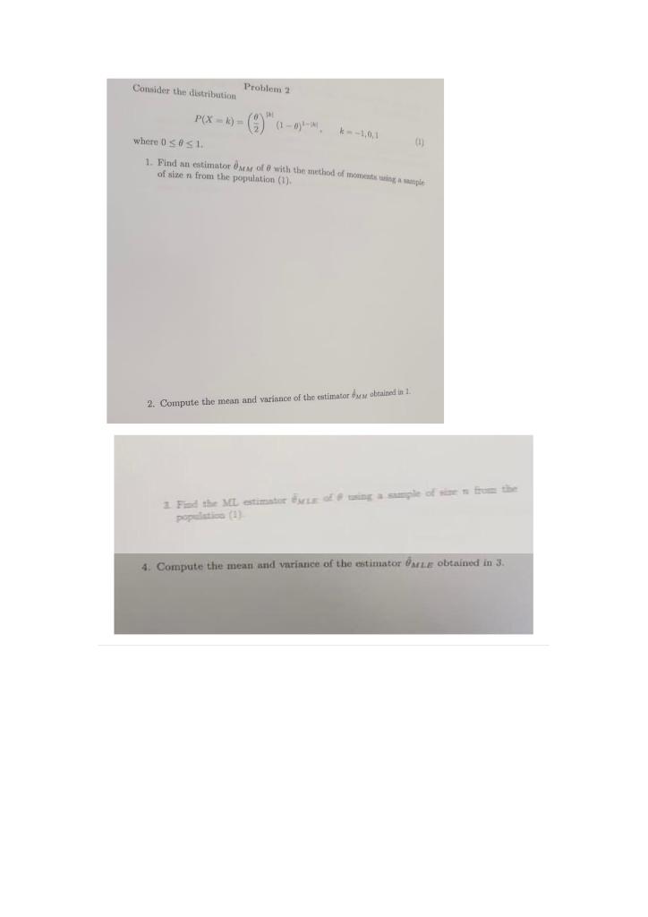 Solved Consider the distribution Problem 2 | Chegg.com