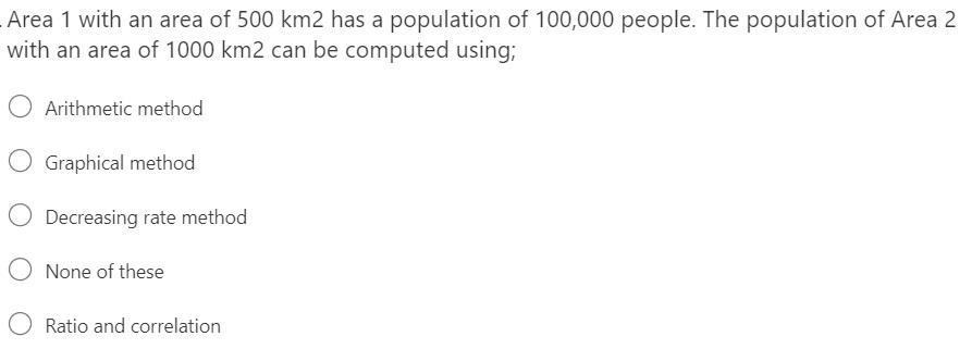 Solved Area 1 with an area of 500 km2 has a population of | Chegg.com
