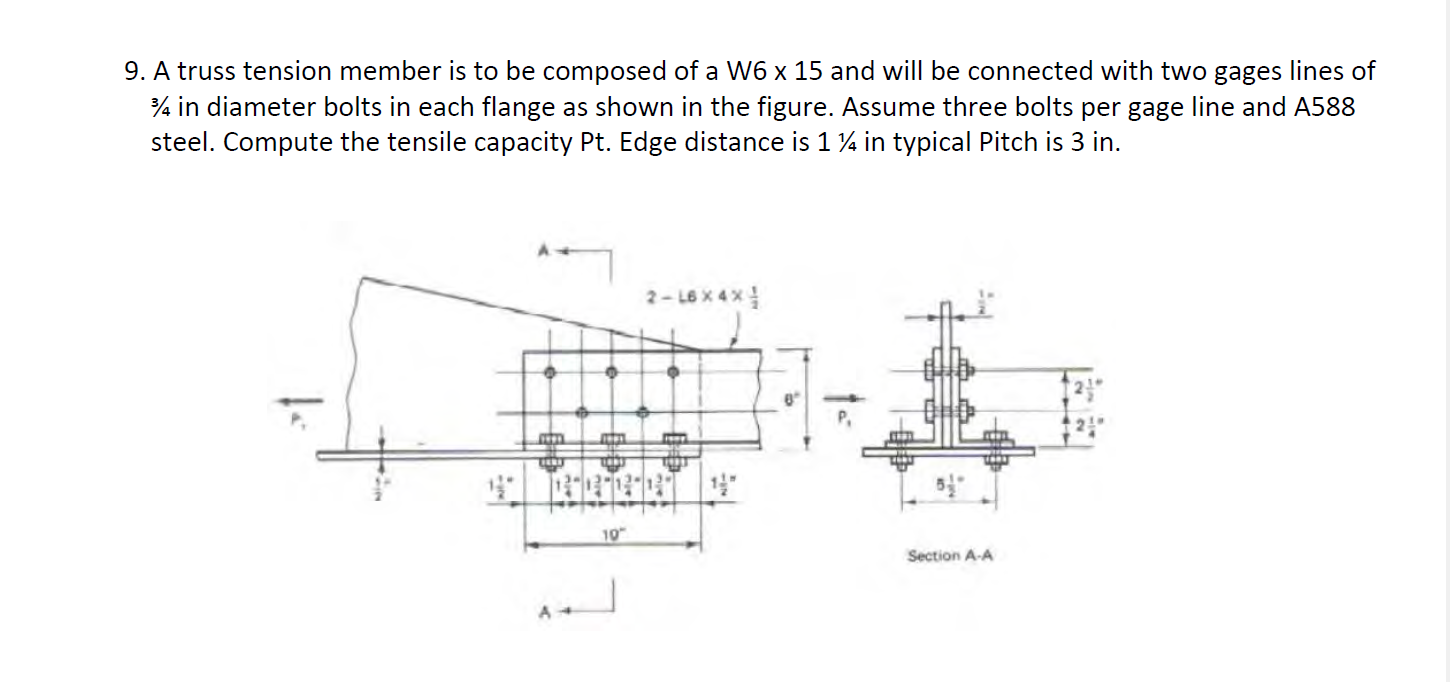 Solved A truss tension member is to be composed of a W6 ﻿x | Chegg.com