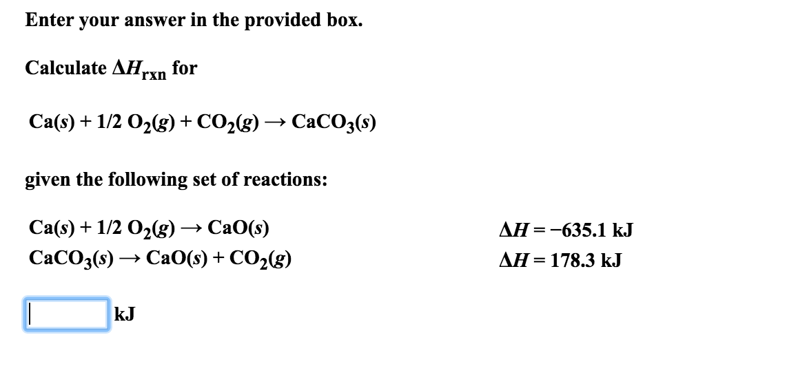 Solved Enter your answer in the provided box. Calculate | Chegg.com