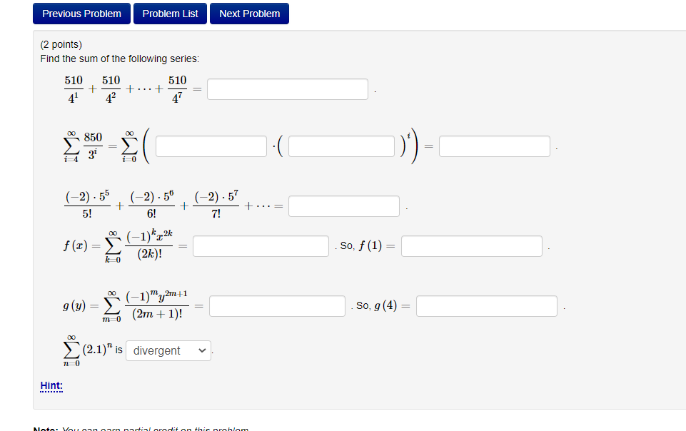 Solved Previous Problem Problem List Next Problem 2 Points 0572