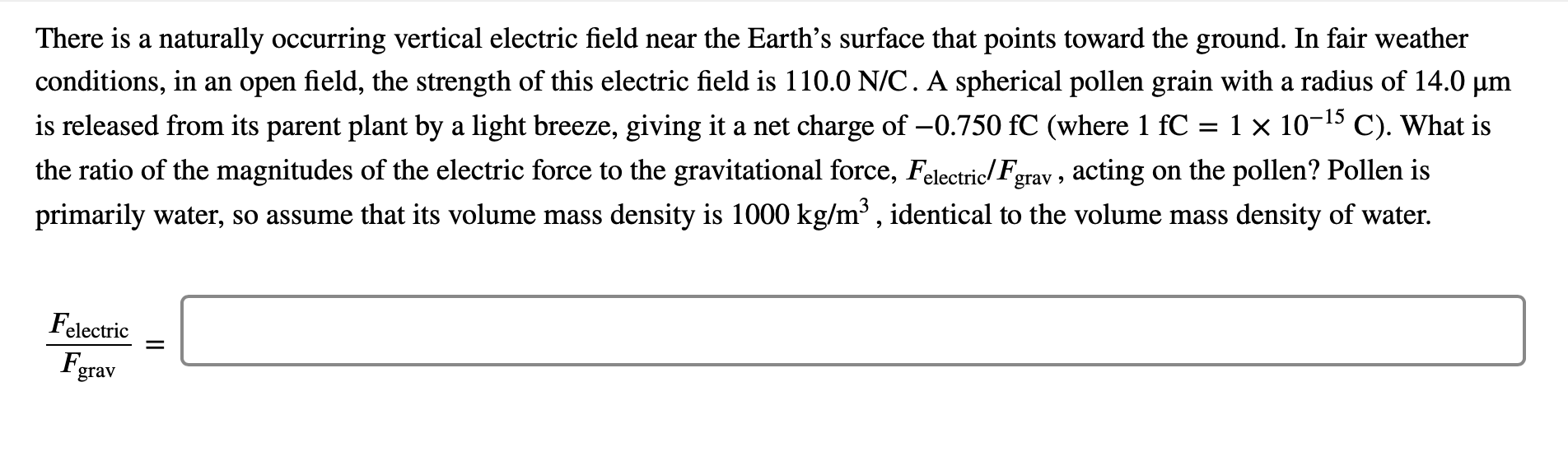 Solved There is a naturally occurring vertical electric | Chegg.com