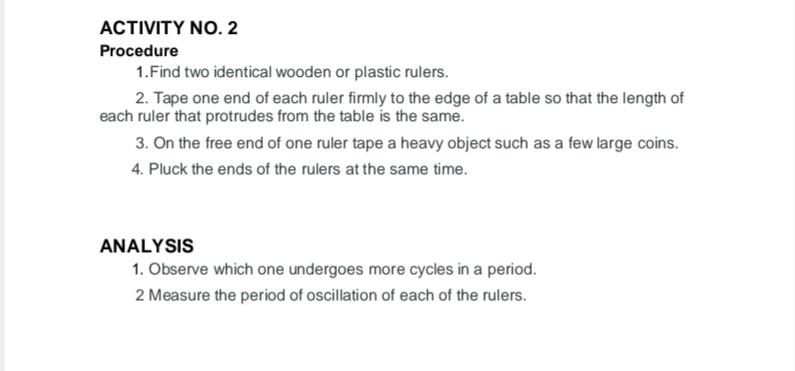 Solved ACTIVITY NO. 2 Procedure 1.Find two identical wooden | Chegg.com