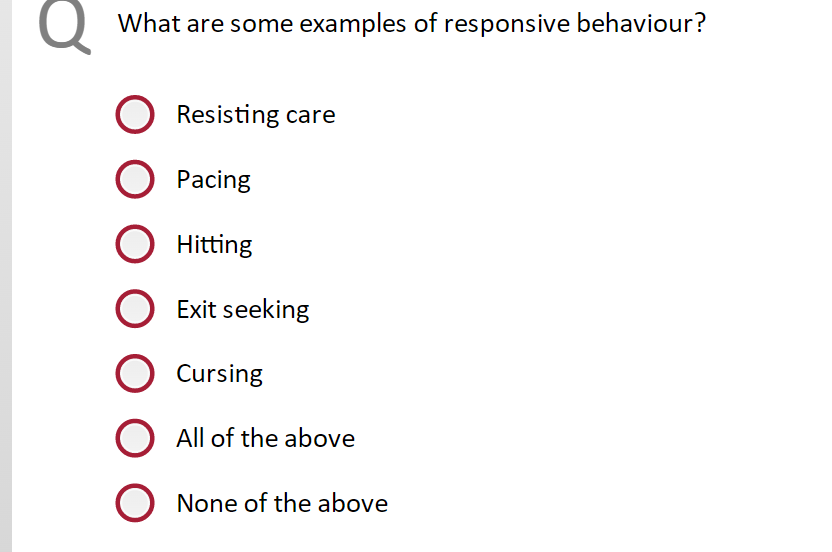Solved What are some examples of responsive behaviour? | Chegg.com