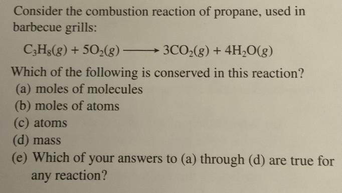 Propane Combustion Reaction