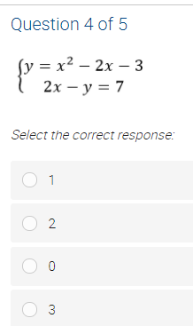 Solved Question 1 of 5 {4x2 4x2 +9y2 = 36 2x + 3y = 6 Select | Chegg.com