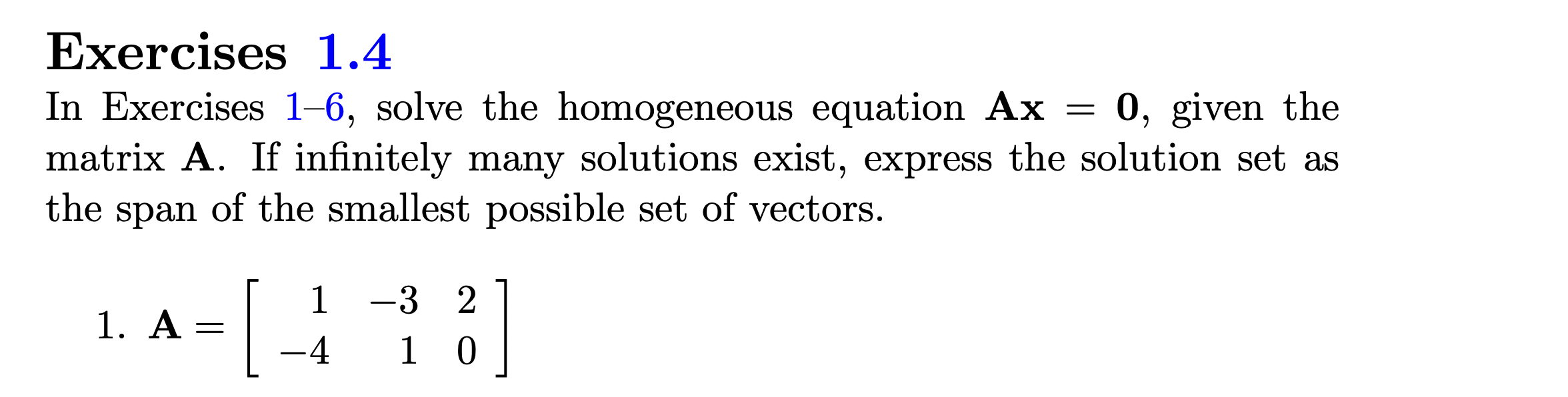 Solved = Exercises 1.4 In Exercises 1-6, solve the | Chegg.com