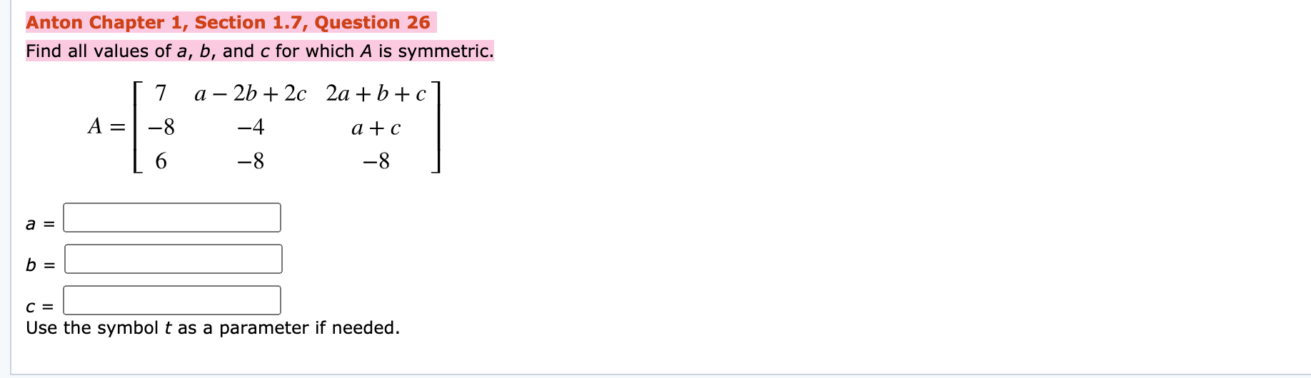 Solved Anton Chapter 1, Section 1.7, Question 26 Find all | Chegg.com