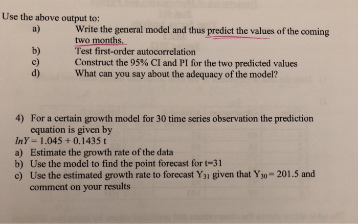 Solved 3) The following MINITAB output is for an eight years | Chegg.com