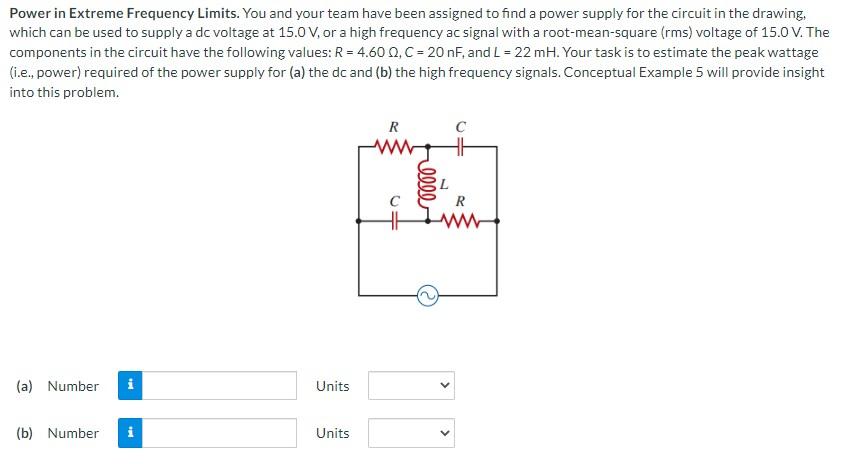Solved Power in Extreme Frequency Limits. You and your team | Chegg.com