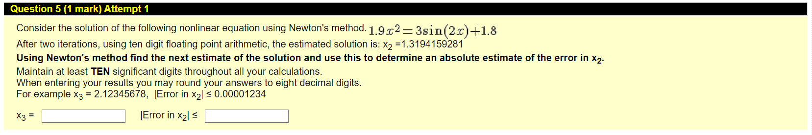 Solved Consider the solution of the following nonlinear | Chegg.com