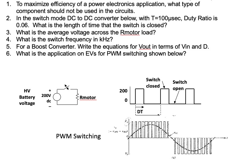 Solved 1. To maximize efficiency of a power electronics | Chegg.com