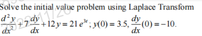 Solved Solve the initial value problem using Laplace | Chegg.com