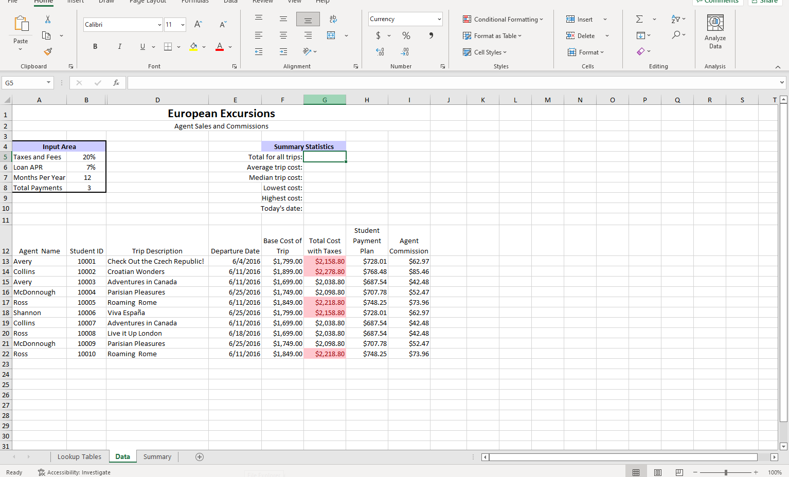 Solved Insert a function to calculate the total for all | Chegg.com