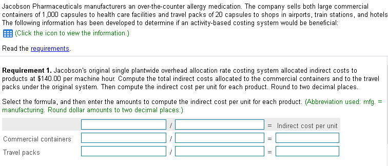 Solved 0 Data Table Estimated Quantity of Allocation Base | Chegg.com