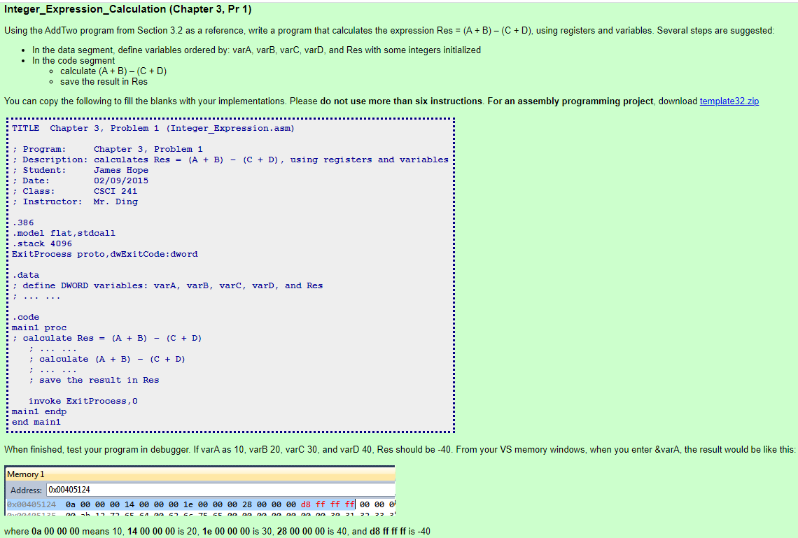 Solved Integerexpressioncalculation Chapter 3 Pr 1 