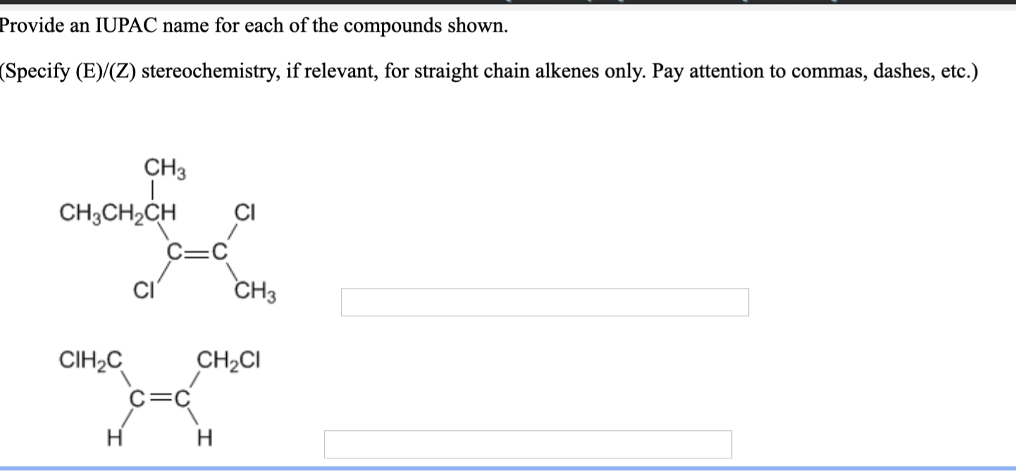 Solved Provide an IUPAC name for each of the compounds | Chegg.com