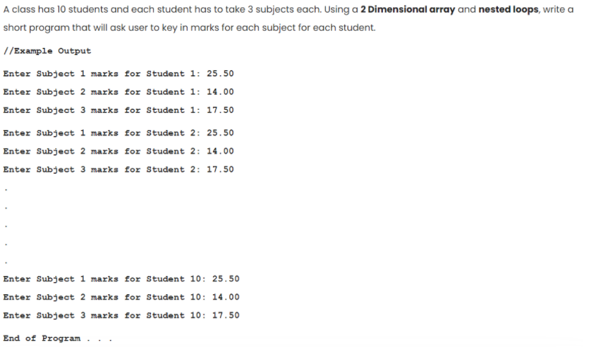 Solved A class has 10 students and each student has to take | Chegg.com